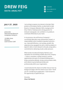 FDA Cover Letter Examples, Sample Format - Resume Object
